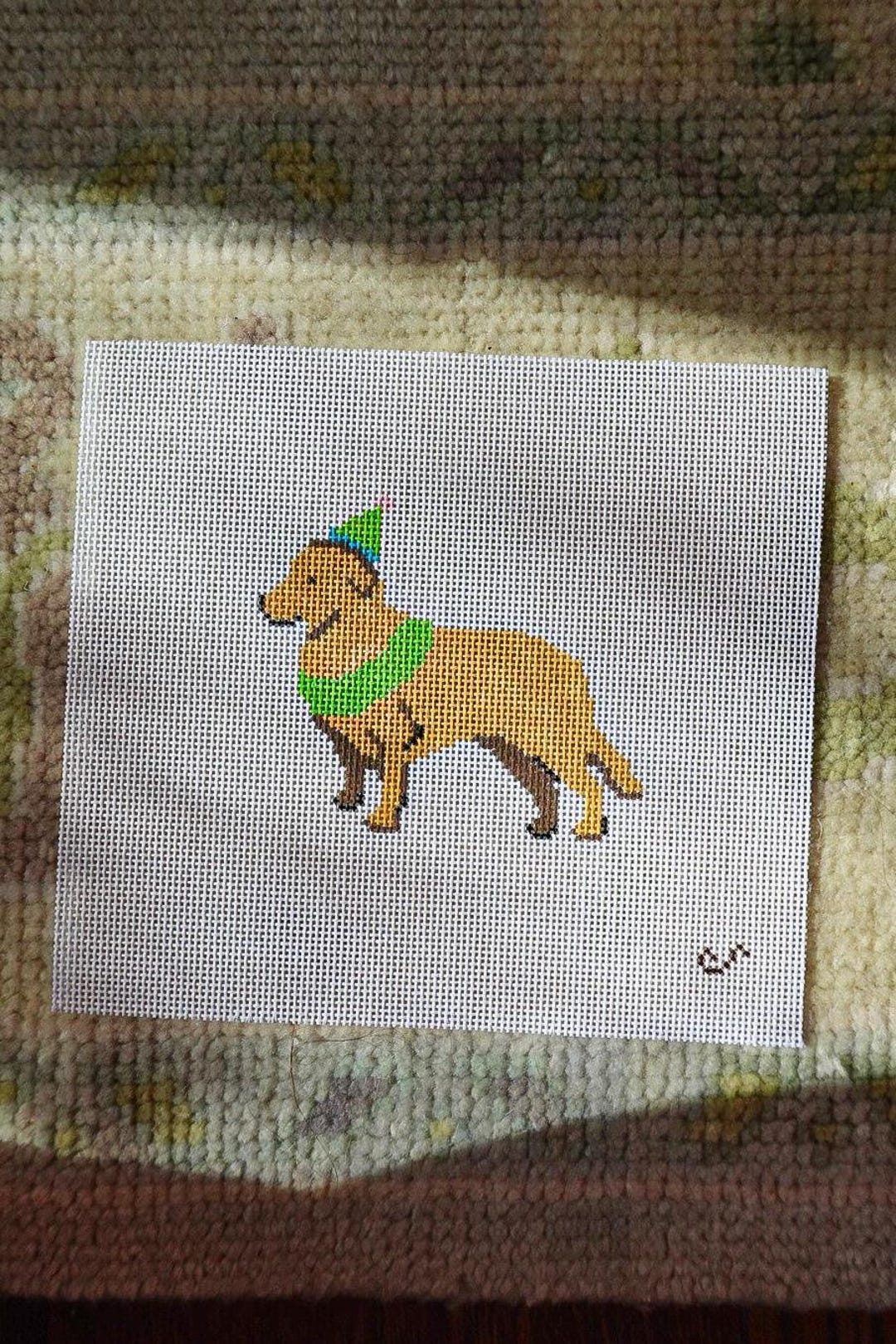 Party Animal Golden Retriever - Needlepoint Canvas - Etsy