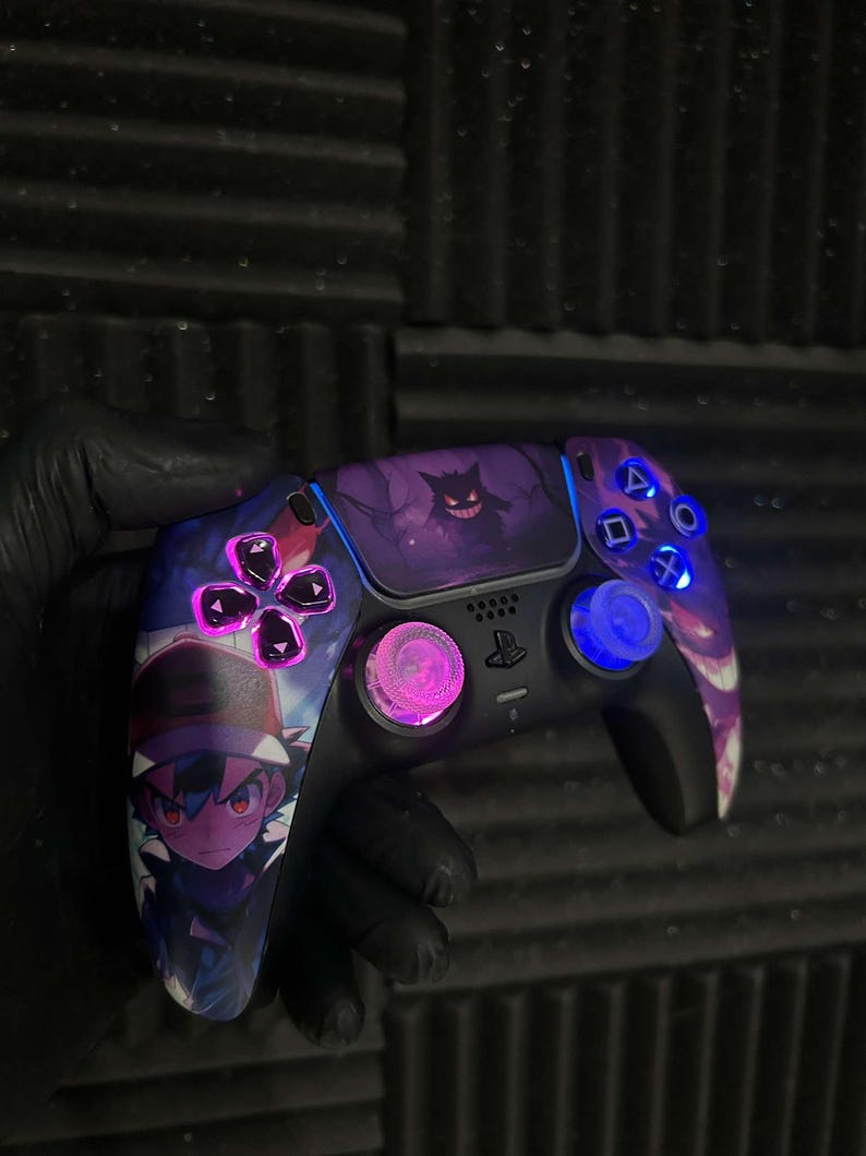 Anime Manga Gengar Custom Playstation 5 PS5 Dualsense Controller / LED ...