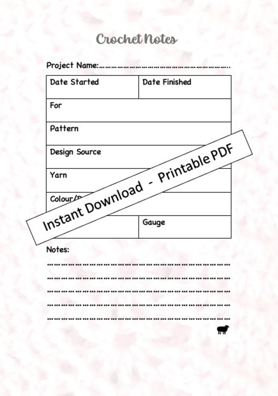 Crochet Log Instant Download Printable - Etsy