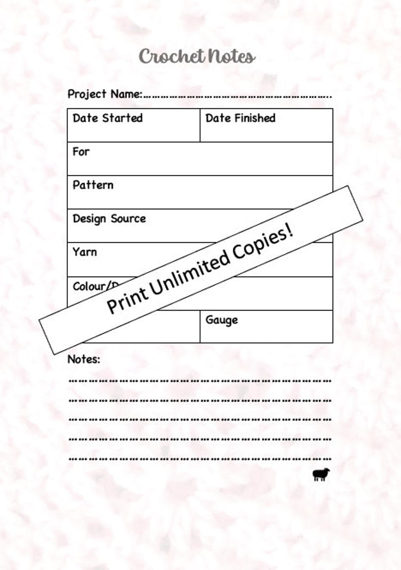 Crochet Log Instant Download Printable - Etsy