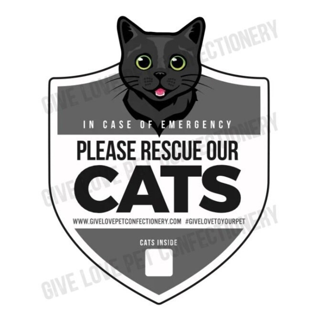 Cat Emergency Sticker | Vinyl Pet Sticker, Waterproof Sticker, Safety ...