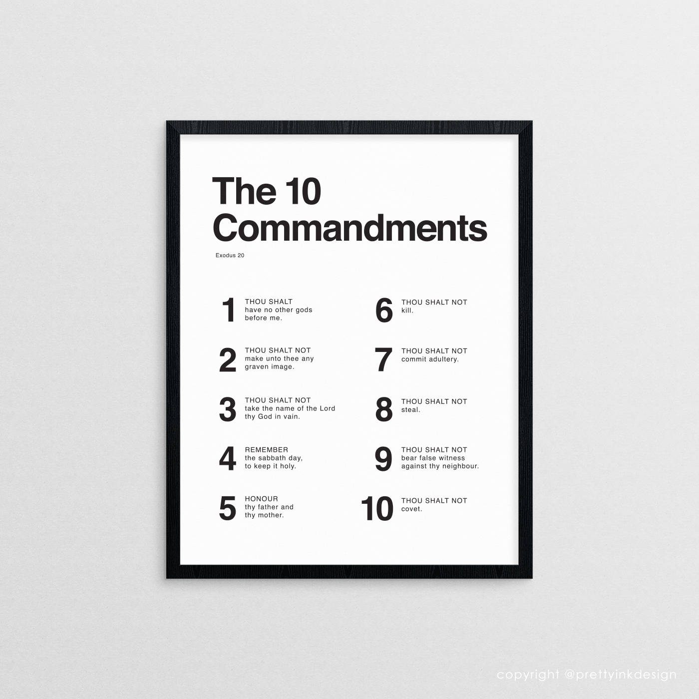 The 10 Commandments Print Yourself DIY Christian Religious Modern Art ...