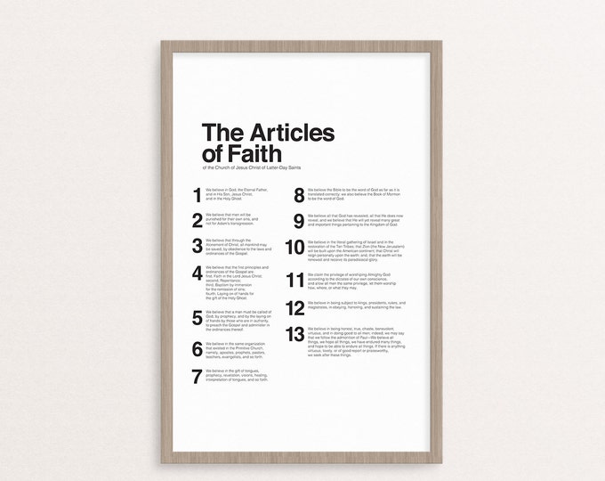 Articles of Faith Printable ONLY 5 Sizes! - Etsy