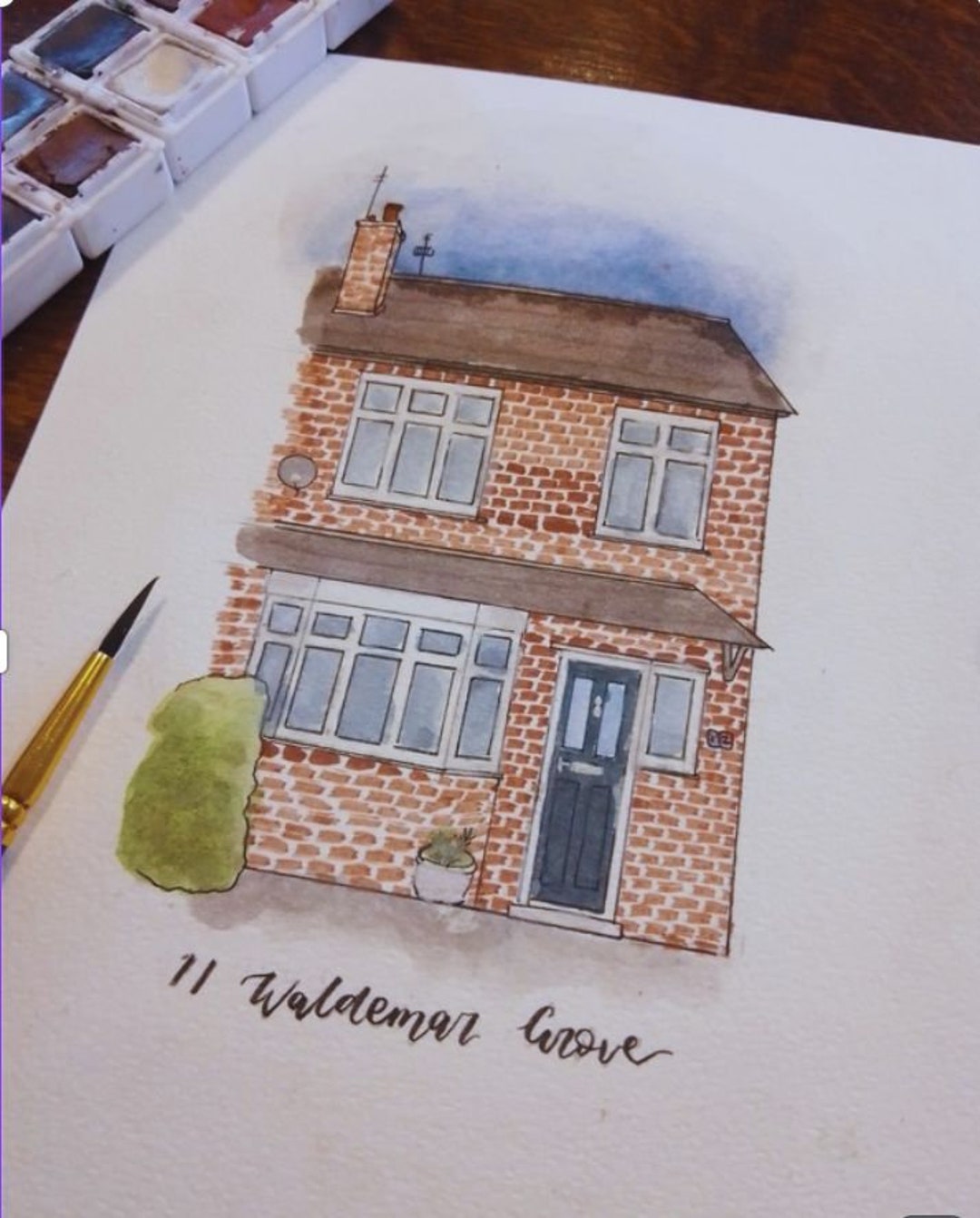 Custom Watercolour House Portrait - Etsy