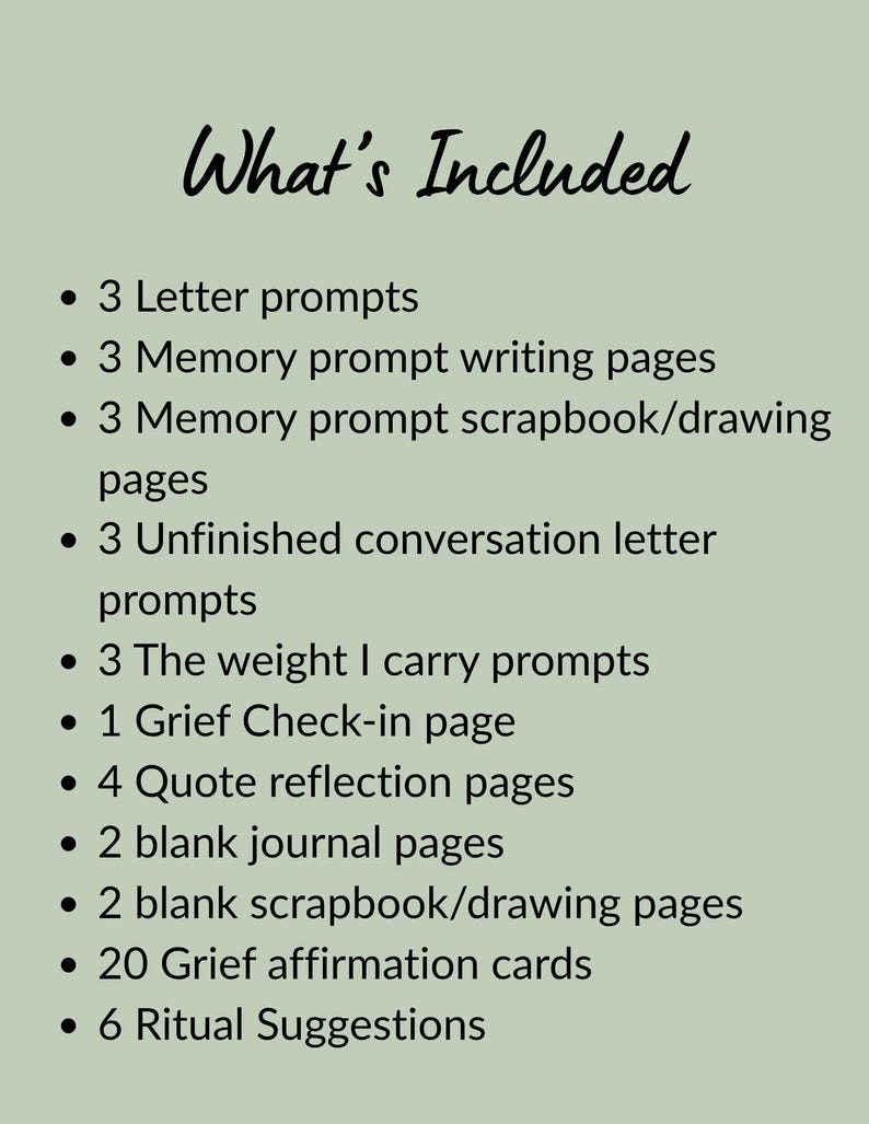 Printable Grief Journal: Prompts, Rituals, Affirmations (PDF Download ...
