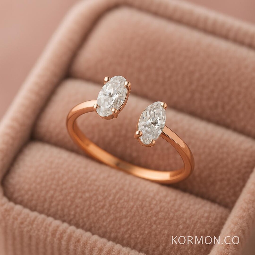 Oval Spark Duo |oval Spark Duo |two Oval Natural Diamonds | Minimalist ...