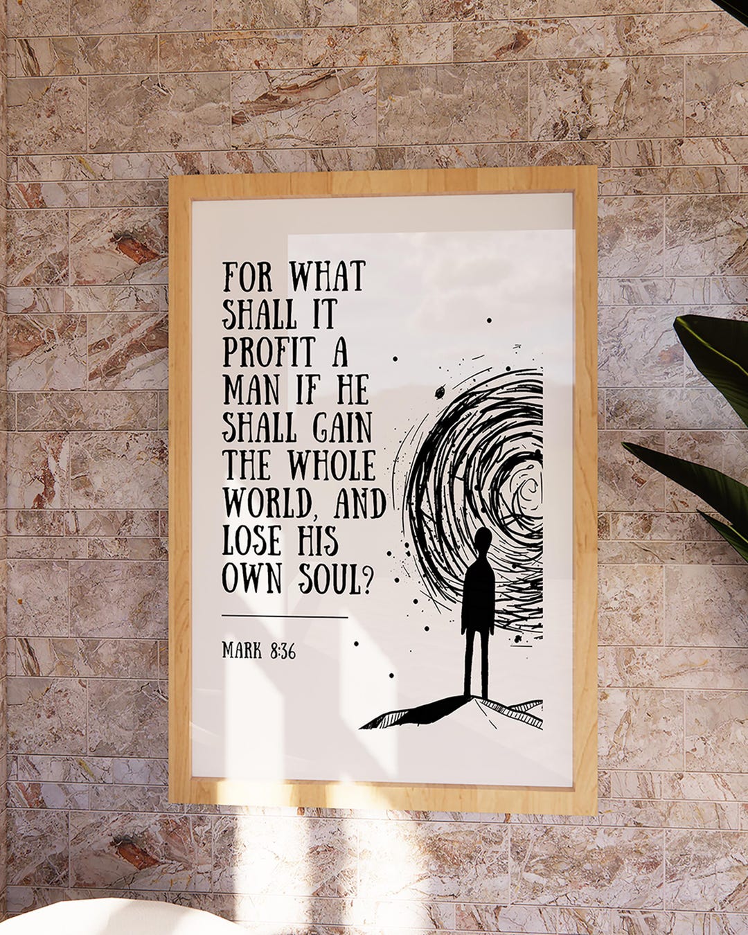 Mark 8:36 Scripture Art Print Bible Verse Christian Wall Art Home Wall ...