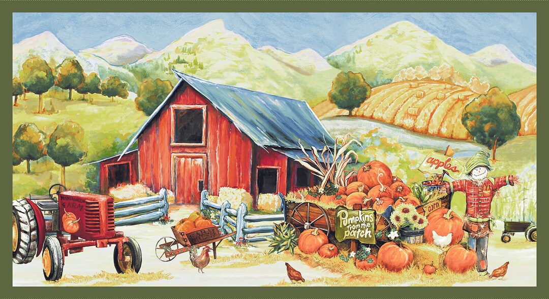 Blank Quilting Golden Days Harvest Panel Orange Cotton Fabric by the ...