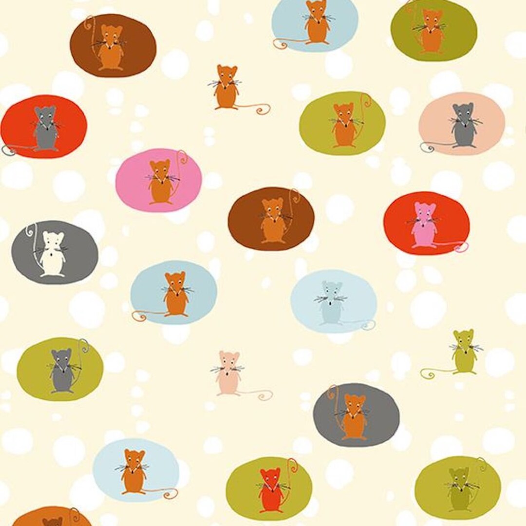 Stof Fabrics 4500-275 Daydreamers Animal Circles Cotton Fabric by the ...