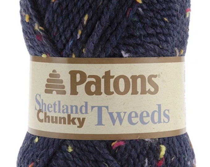Patons Shetland Chunky Tweed Medium Blue Wool Blend Knitting & Crochet ...