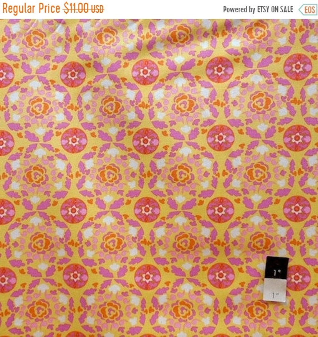 Dena Designs LIDF001 Sunshine Circle Yellow LINEN Fabric 1 Yd - Etsy