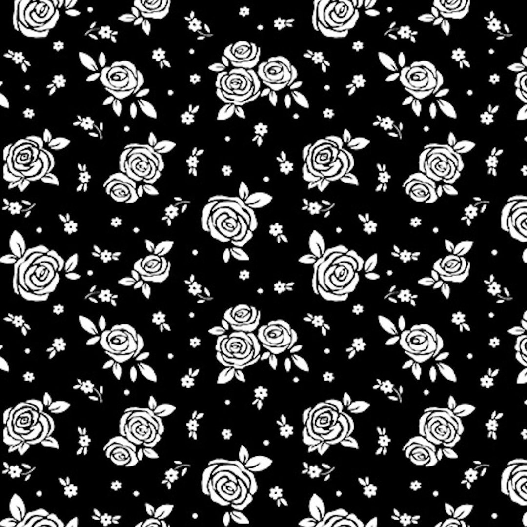 Blank Quilting Paradox Roses Black Cotton Fabric by the Yard - Etsy