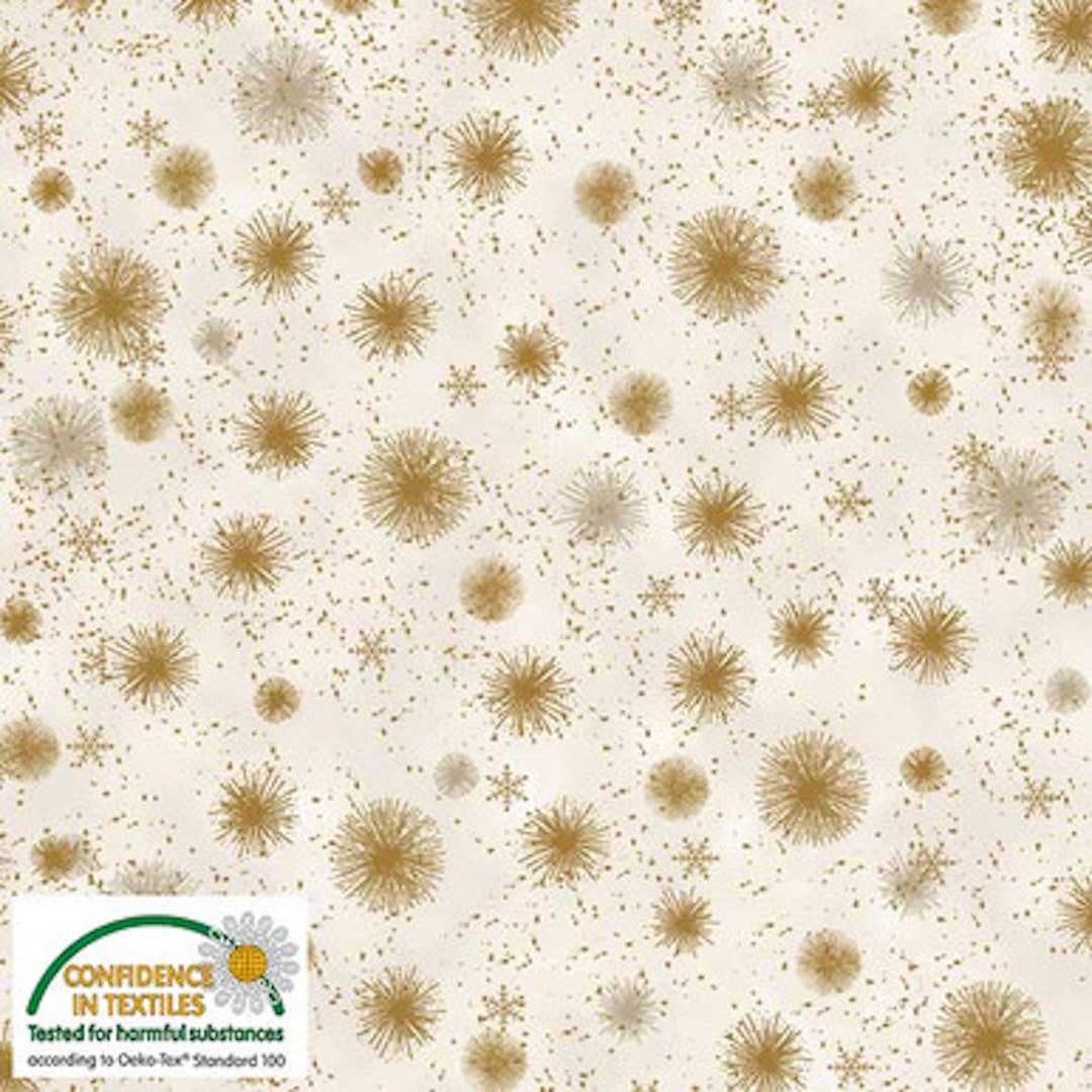 Stof Star Sprinkle Stardust Cream Gold Cotton Fabric by the Yard - Etsy