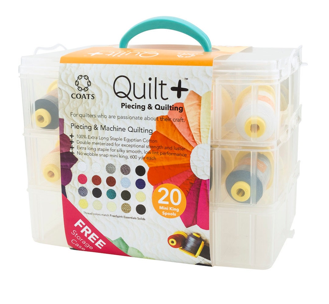 Coats V30 Carry & Store Quilting Thread Box W/ 20 Assorted Mini King ...