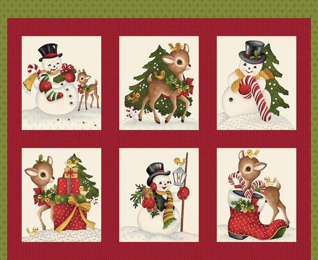 Henry Glass Winter Joy Blocks Panel Cotton Fabric by the Panel - Etsy