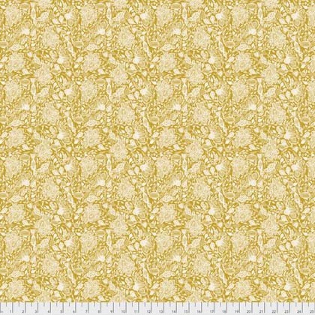 Shannon Newlin Garden Dreams PWSN0013 Dream Mustard Cotton Fabric by Yd ...