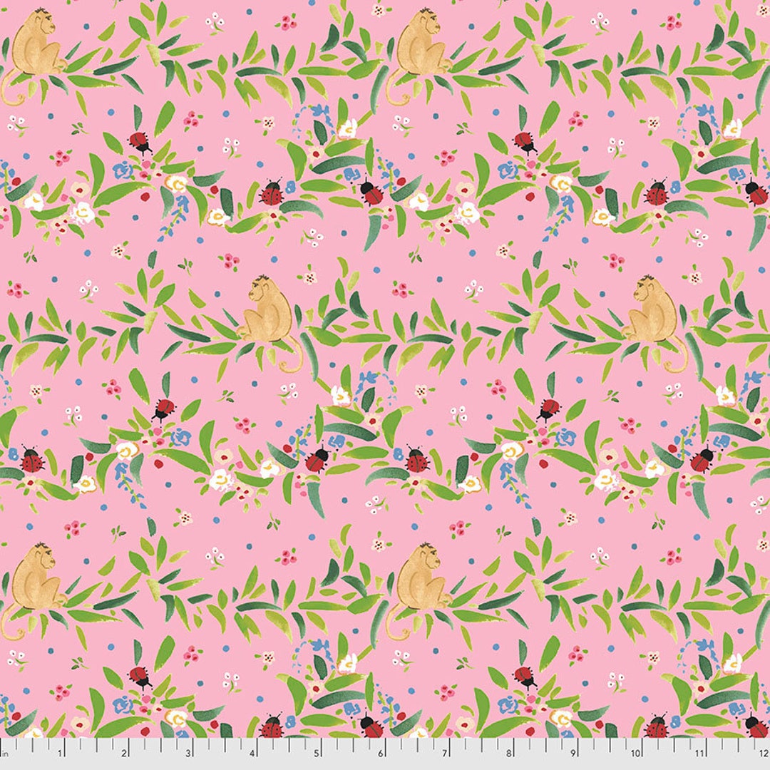 Free Spirit Dena Designs Ladybird Swag Pink Cotton Fabric by Yard - Etsy