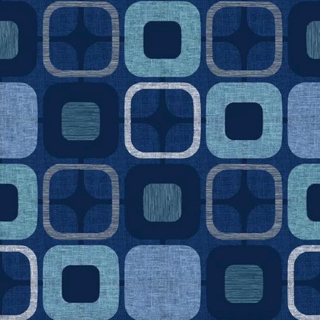 Blank Quilting 108" Quilt Back Geo Squares Navy Fabric by Yd - Etsy