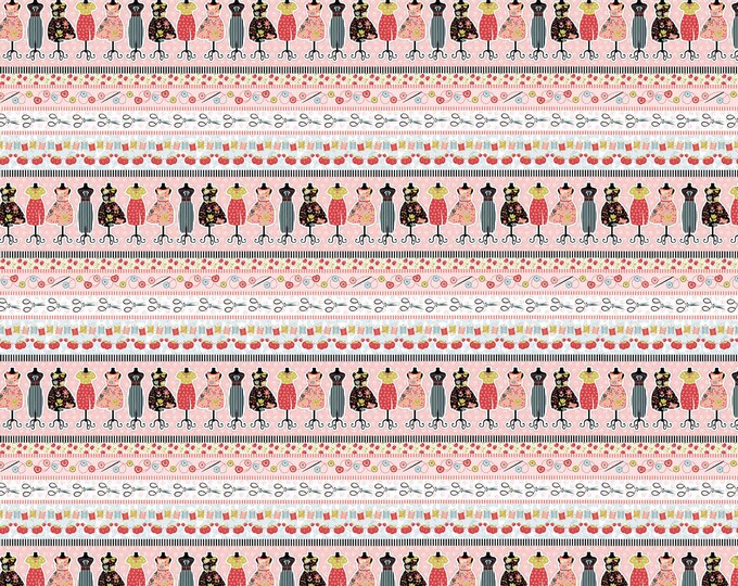 Studio E Love You Sew Border Stripe Multi Cotton Fabric by the Yard - Etsy