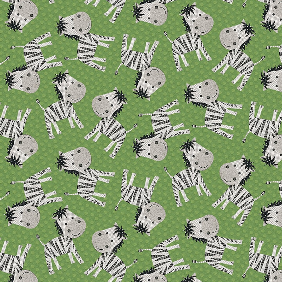Studio E at the Zoo Tossed Zebra Multi Cotton Fabric by Yard - Etsy