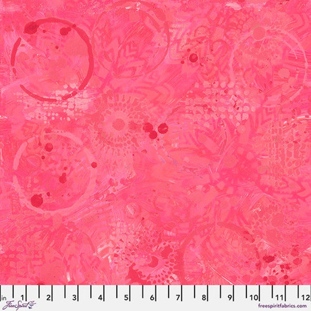 Free Spirit Sue Penn Textures Tonal Graffiti Raspberry Cotton Fabric by ...