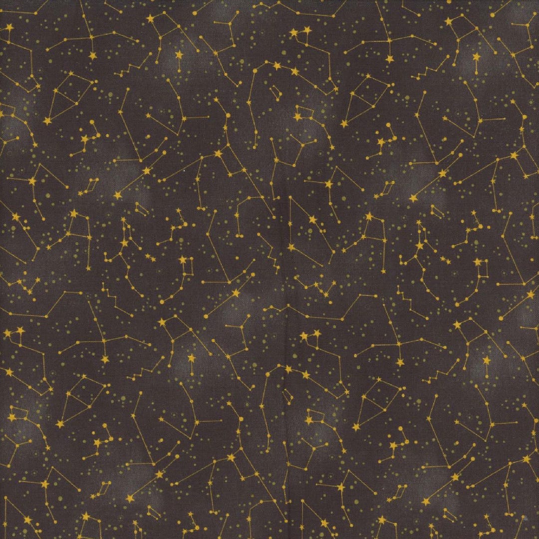 Blank Quilting Celestial Galaxy Constellation Black Cotton Fabric by ...