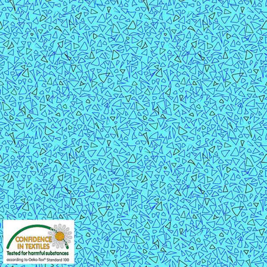 Stof European Quilting Best Bits Triagle Blue Cotton Fabric by the Yard ...