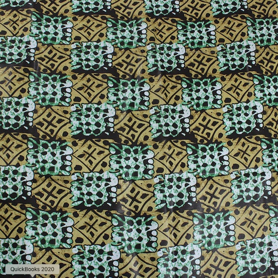 African Print Blocks Green & Olive Traditional Wax Print | Etsy
