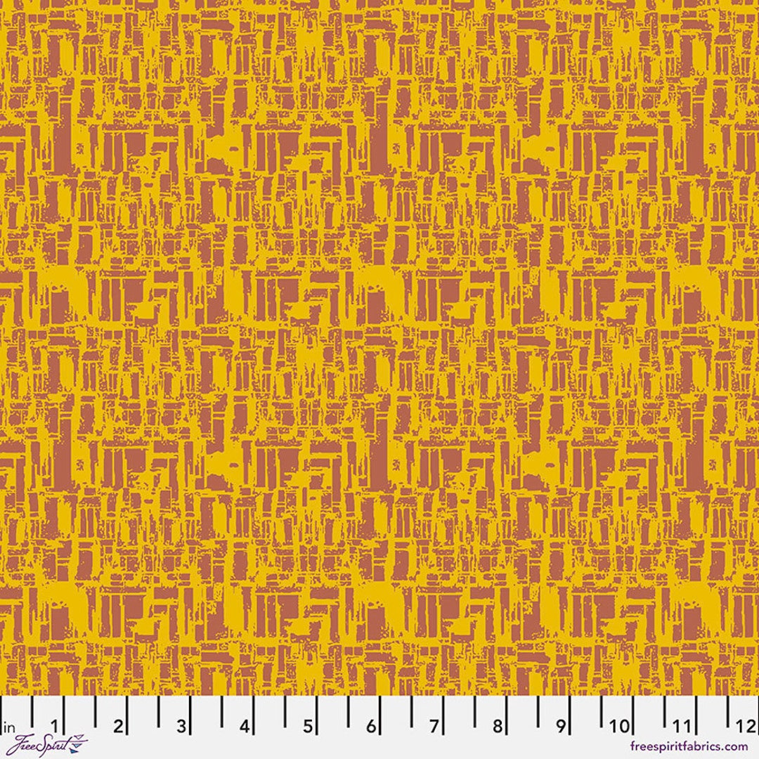 Victoria Findlay Wolfe Next Door Garden Crackle Gold Cotton Fabric by ...