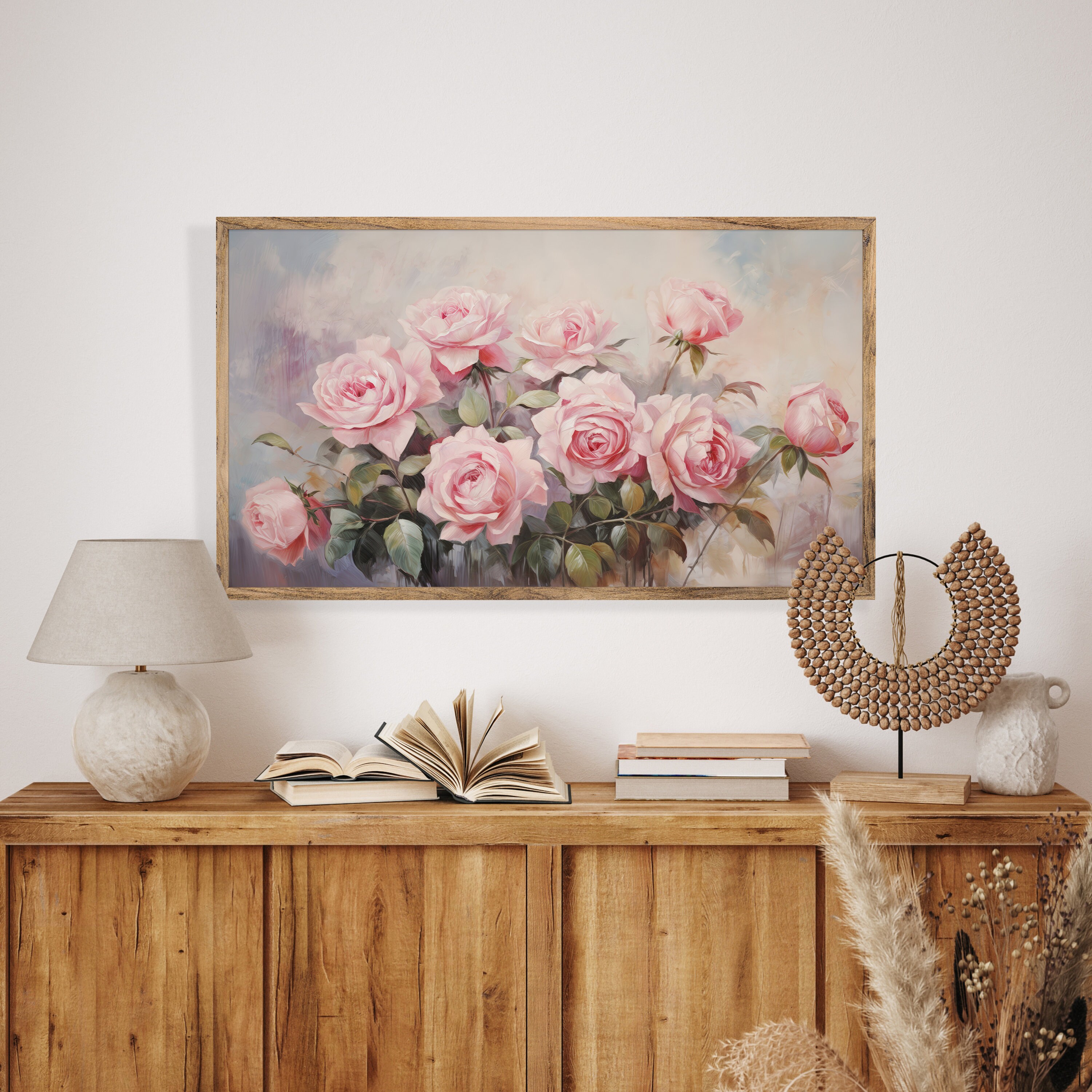 Stunning Pink Roses Frame TV - Romantic Floral Art - Elegant Pink Rose ...