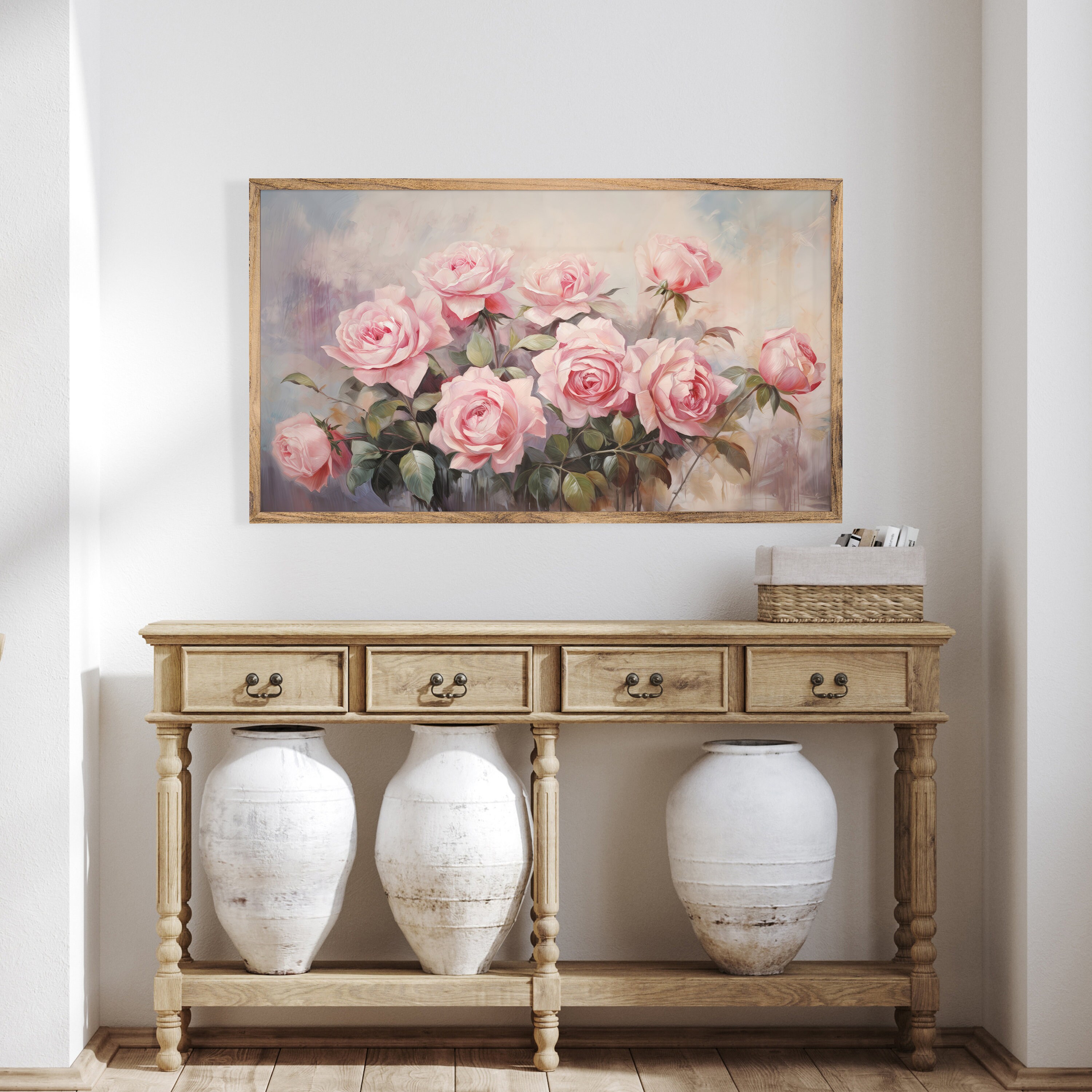 Stunning Pink Roses Frame TV - Romantic Floral Art - Elegant Pink Rose ...