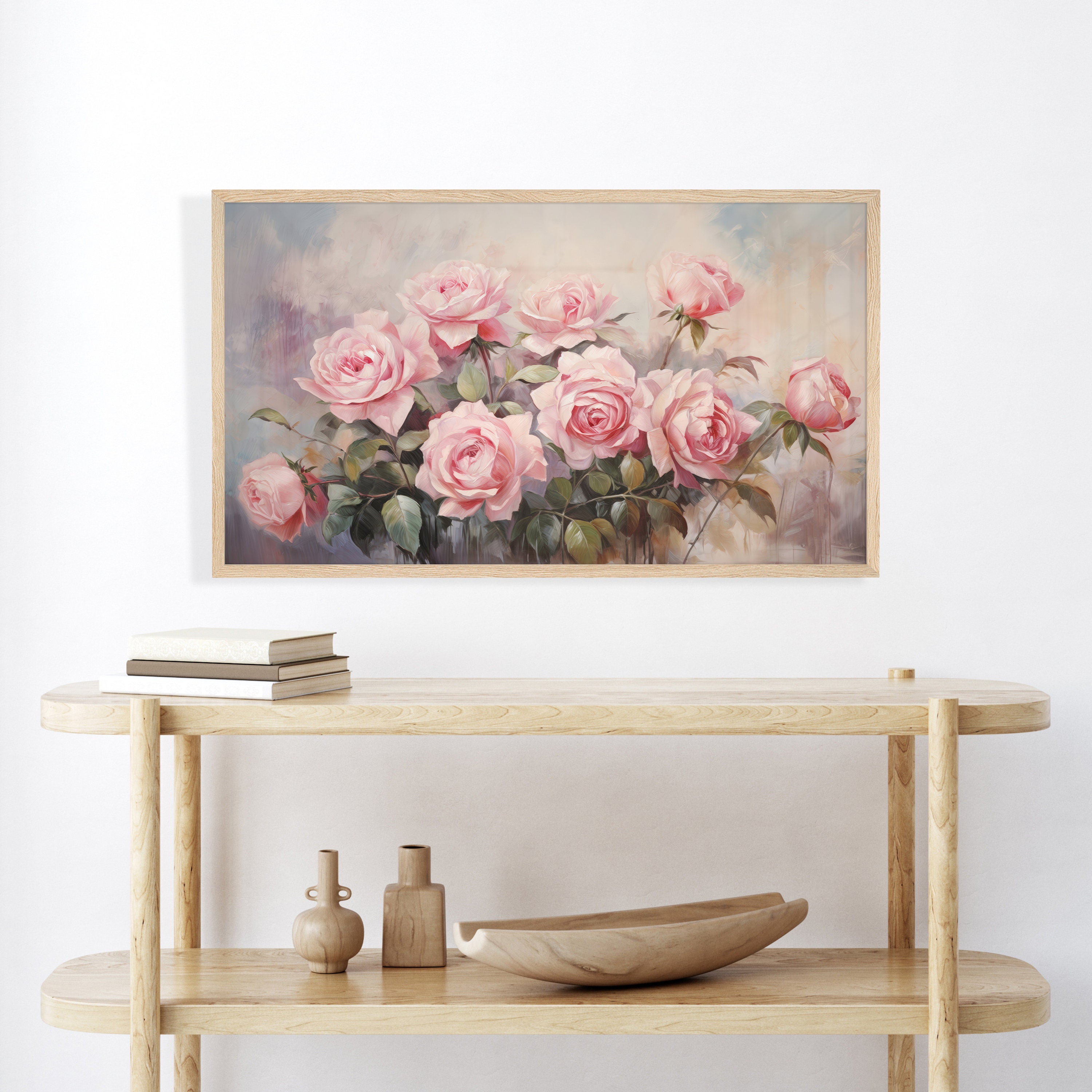 Stunning Pink Roses Frame TV - Romantic Floral Art - Elegant Pink Rose ...