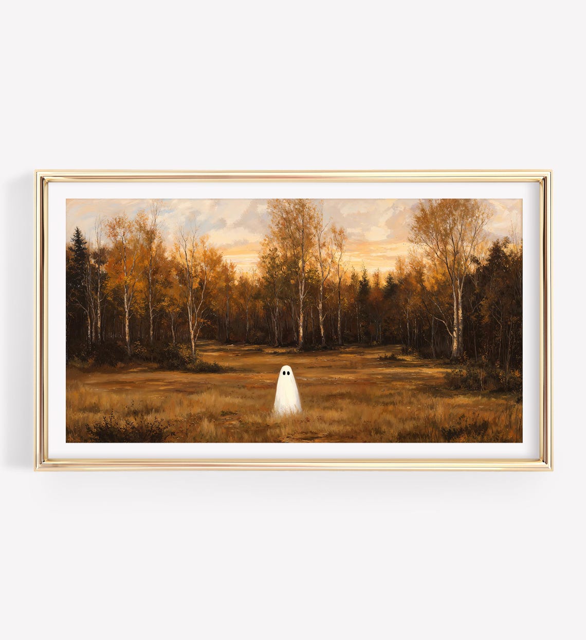 Spooky Ghost for Frame TV Art – Halloween Ghost in Fall Forest ...