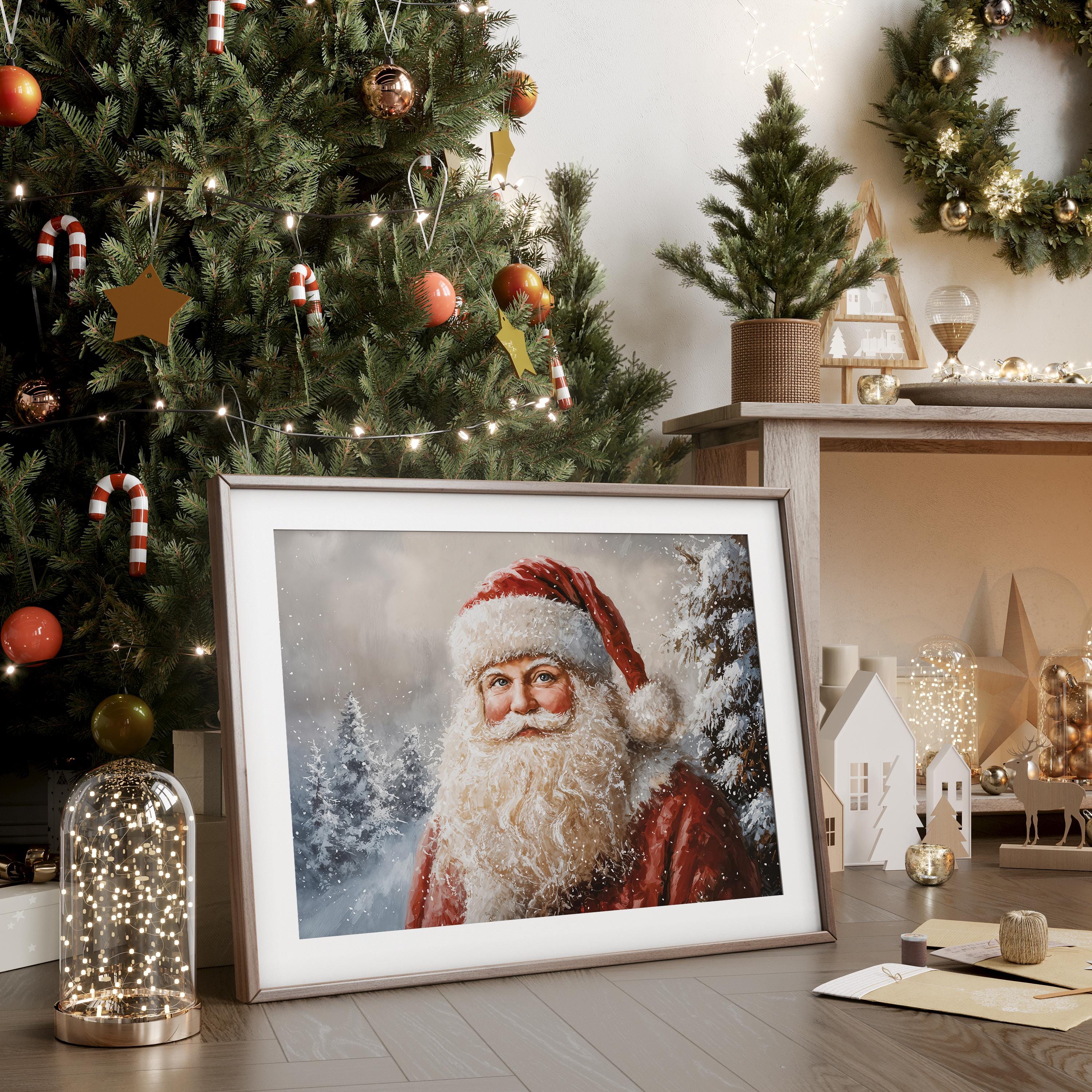 Antique Santa Claus Portrait, Vintage Christmas Art Print (digital ...