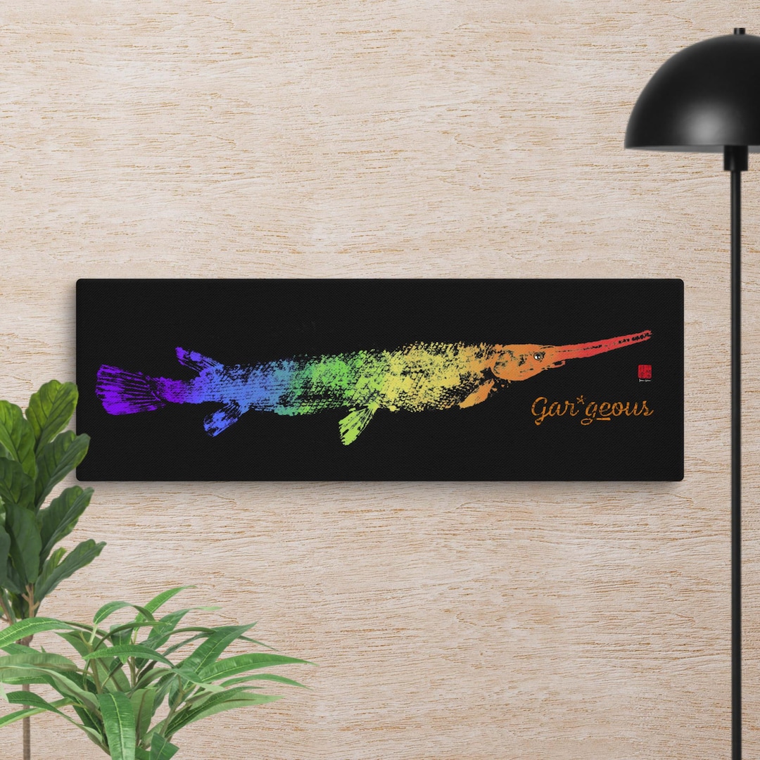 Pride Gar Gyotaku Canvas Print - Etsy