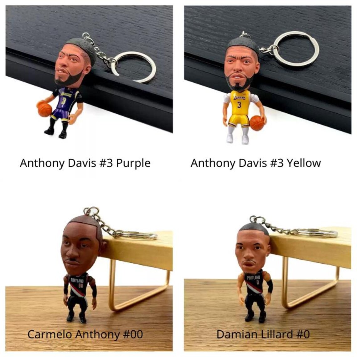 NBA Keychain • 3D Poseable 7cm Mini Figures • Lebron, Kobe, Curry ...