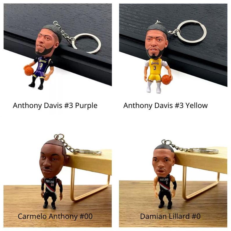 NBA Keychain • 3D Poseable 7cm Mini Figures • Lebron, Kobe, Curry ...