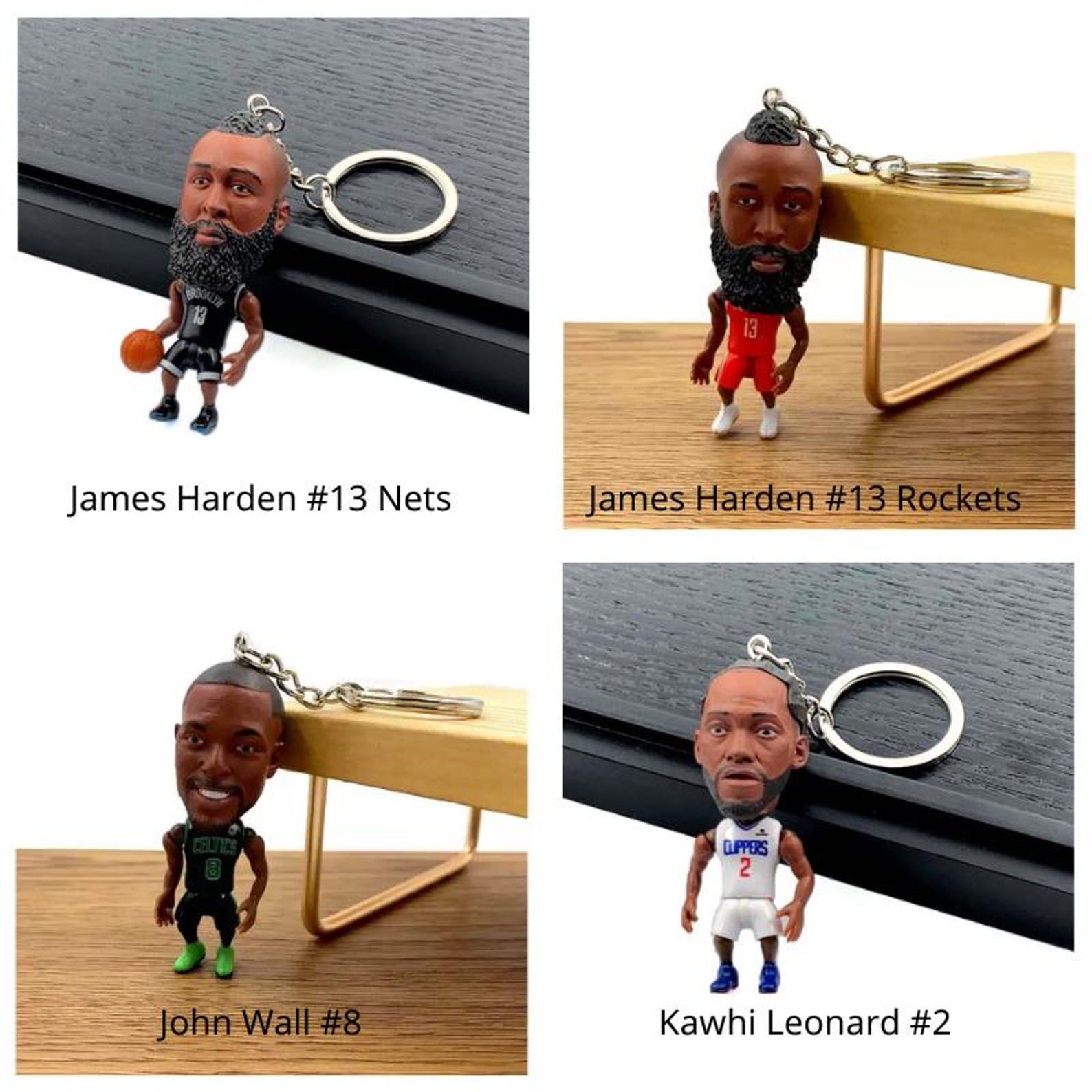 NBA Keychain • 3D Poseable 7cm Mini Figures • Lebron, Kobe, Curry ...