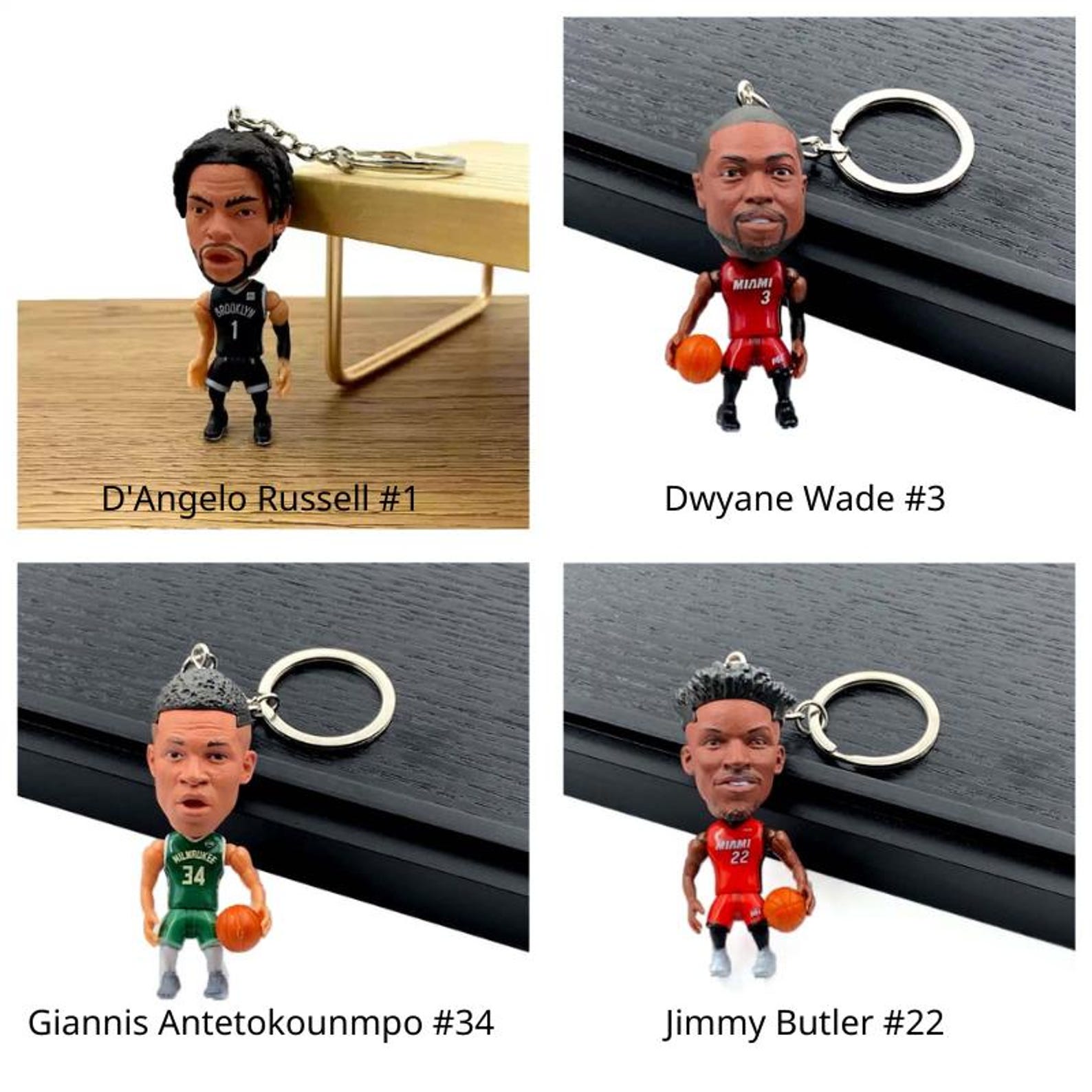 NBA Keychain • 3D Poseable 7cm Mini Figures • Lebron, Kobe, Curry ...