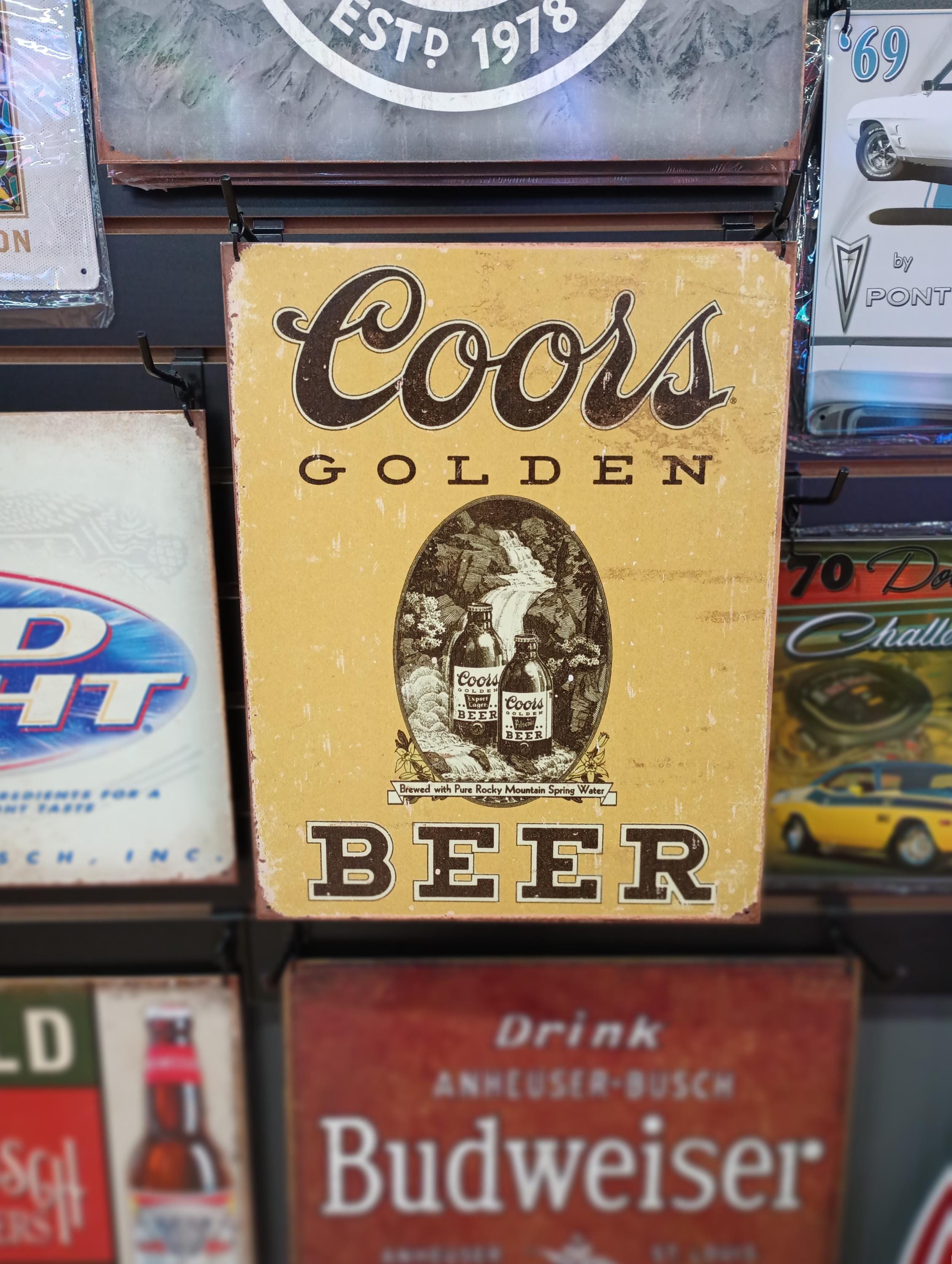 Coors Golden Waterfall Beer Sign Basement Bar Signage Coors Banquet ...