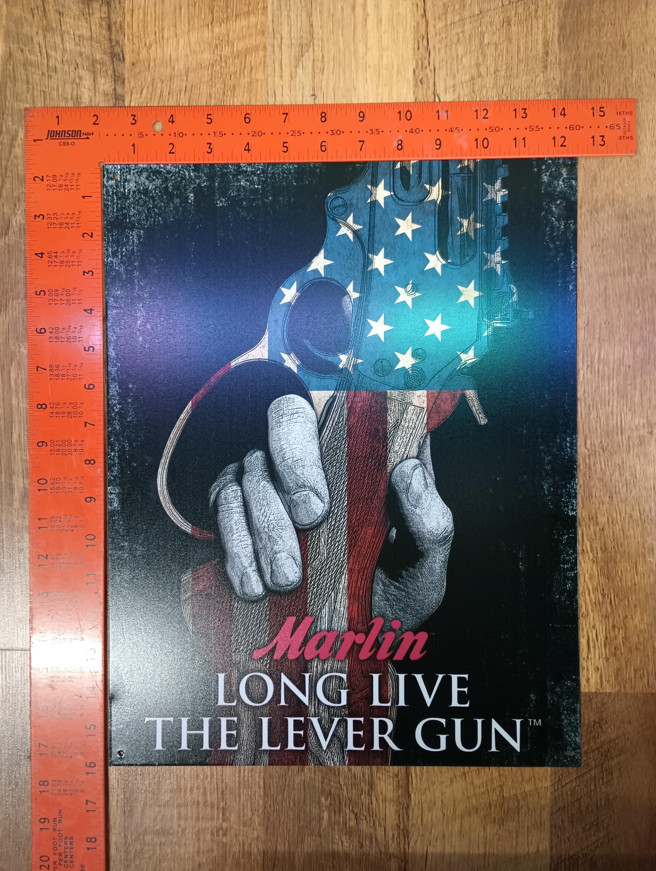 Marlin Rifle Tin Sign Marlin Long Live Lever Gun Signs Vintage ...