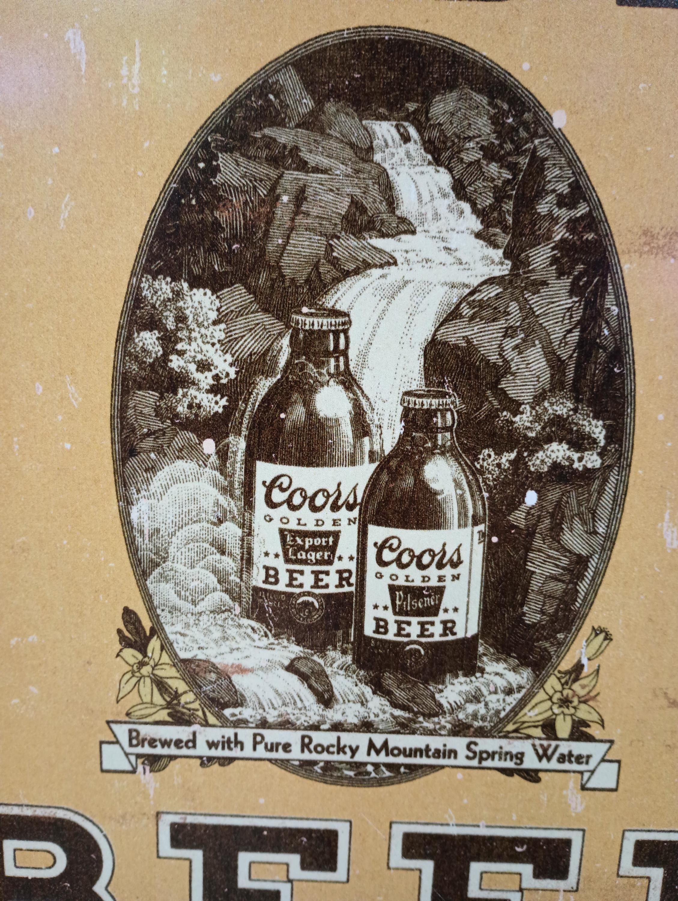 Coors Golden Waterfall Beer Sign Basement Bar Signage Coors Banquet ...