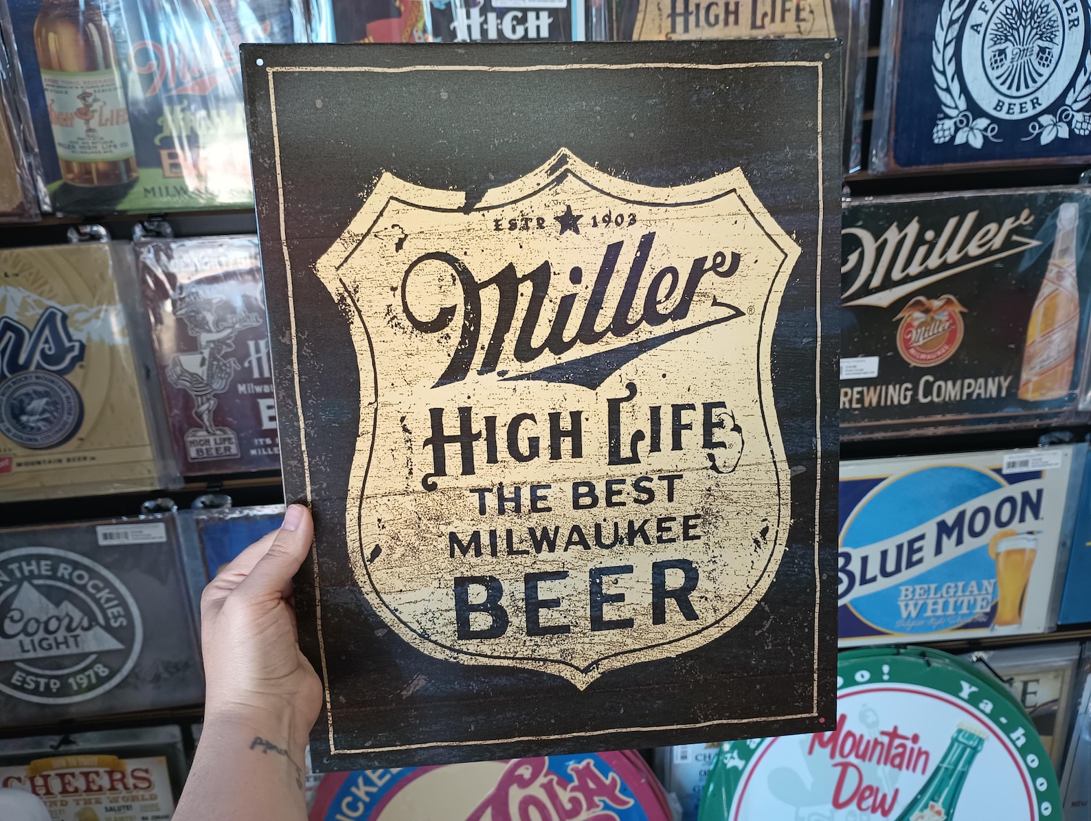 Miller High Life Beer Sign Basement Bar Signage Miller Lite Bartender ...