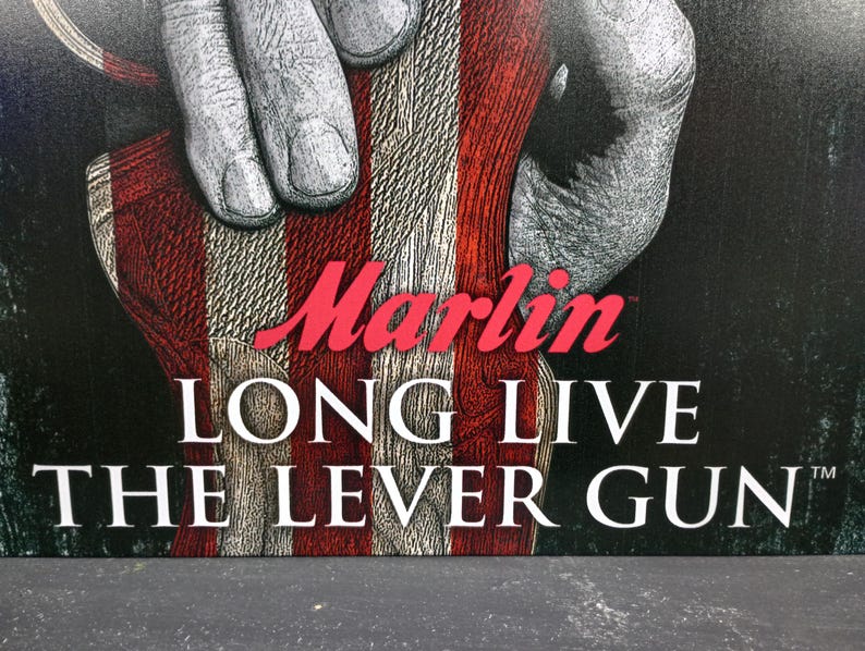 Marlin Rifle Tin Sign Marlin Long Live Lever Gun Signs Vintage ...