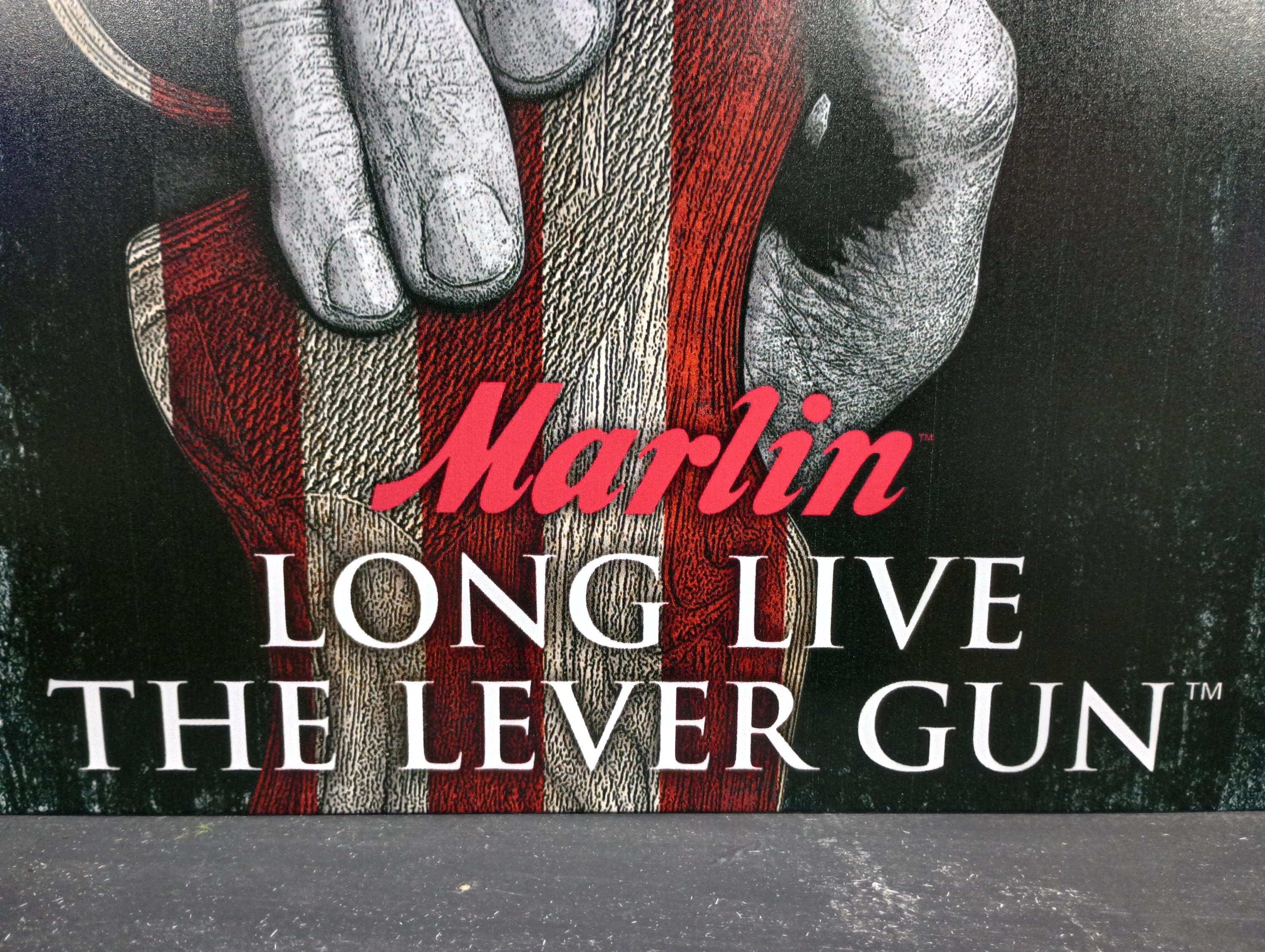 Marlin Rifle Tin Sign Marlin Long Live Lever Gun Signs Vintage ...