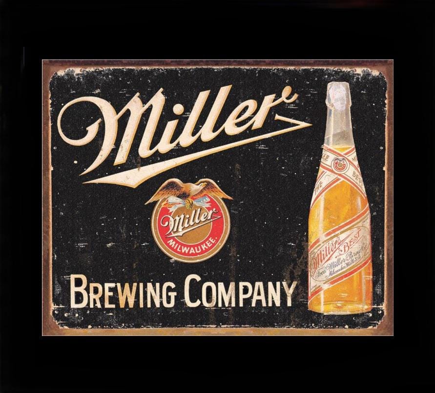 Miller Lite Beer Sign Basement Bar Signage Miller Brewing Co Bartender ...