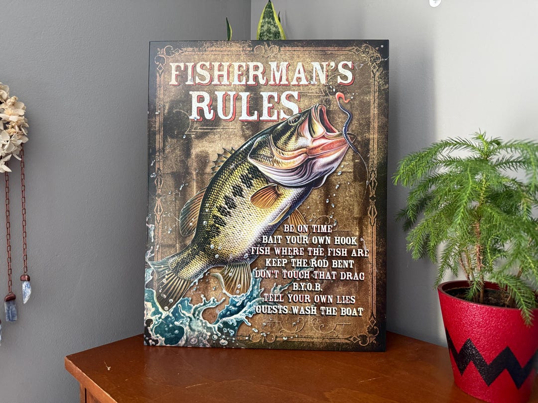 Fisherman's Rules Sign Fishing Sign Fishing Signs for Adults Fisherman ...