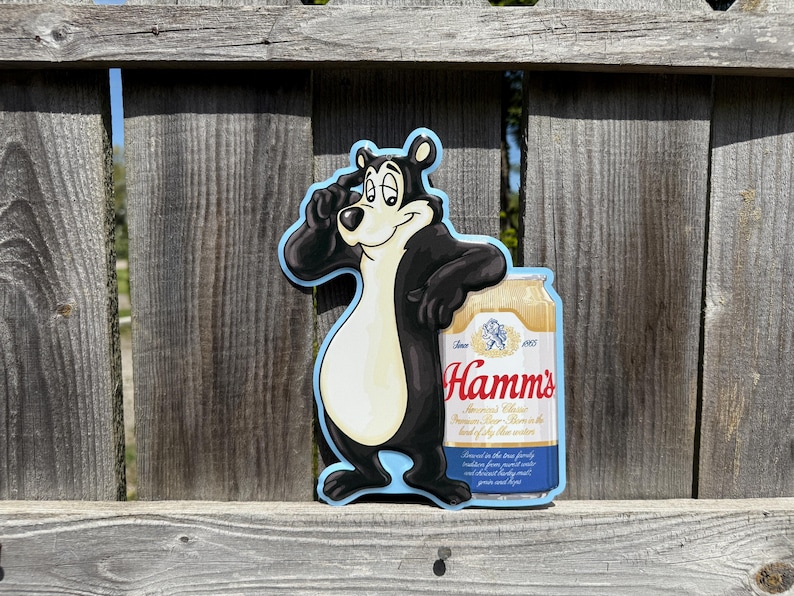 Hamm's Beer Sign Hamm's Bear Bar Signage Home Basement Bar Wall Decor ...