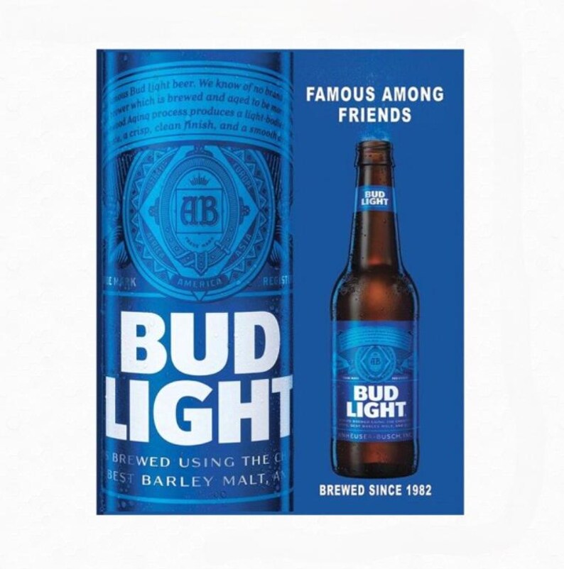 Bud Light Beer Sign Basement Bar Signage Anheuser Busch Beer Bartender ...