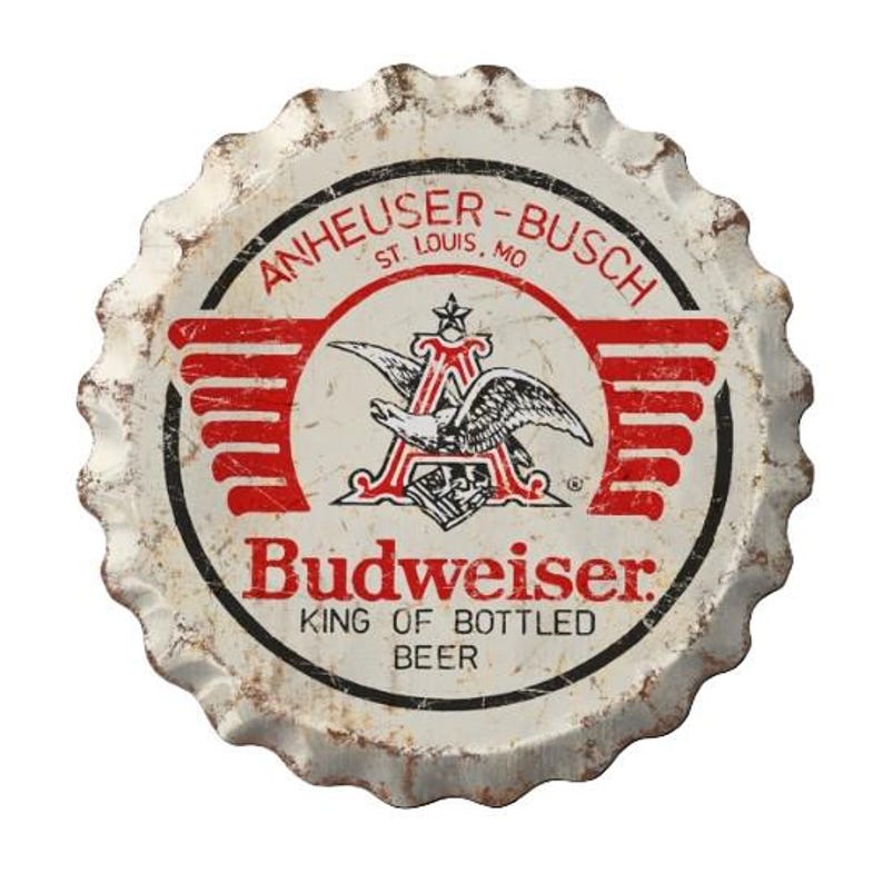 Budweiser Beer Sign Basement Bar Signage Anheuser Busch Beer Bartender ...